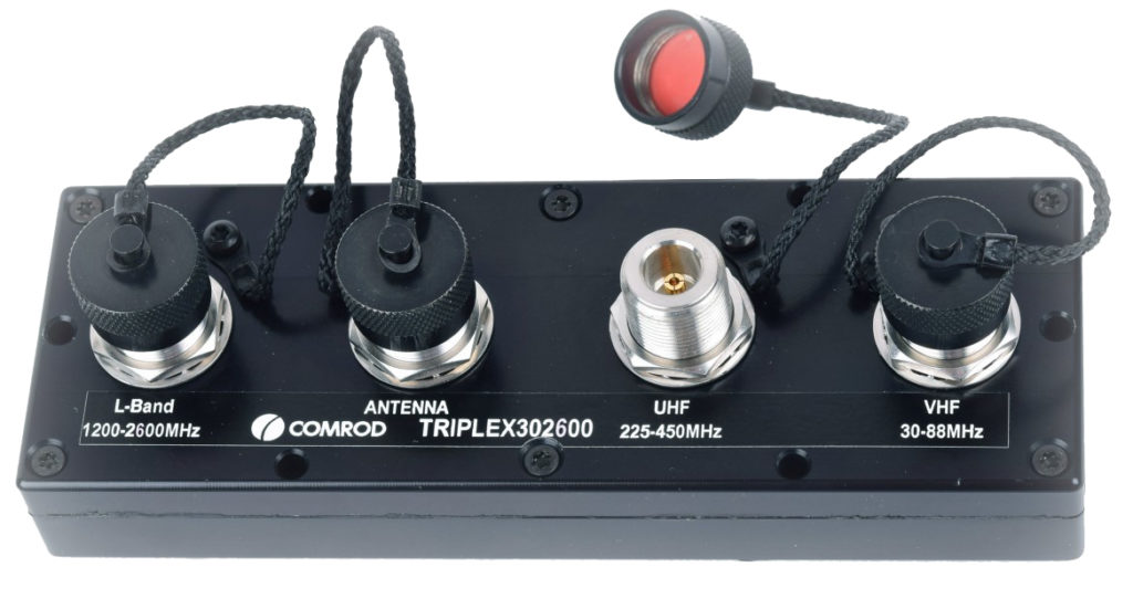 Triplexer, VHF/UHF/L-Band (LTE), 30-88 MHz, 225-450 MHz, 1200-2600 MHz ...