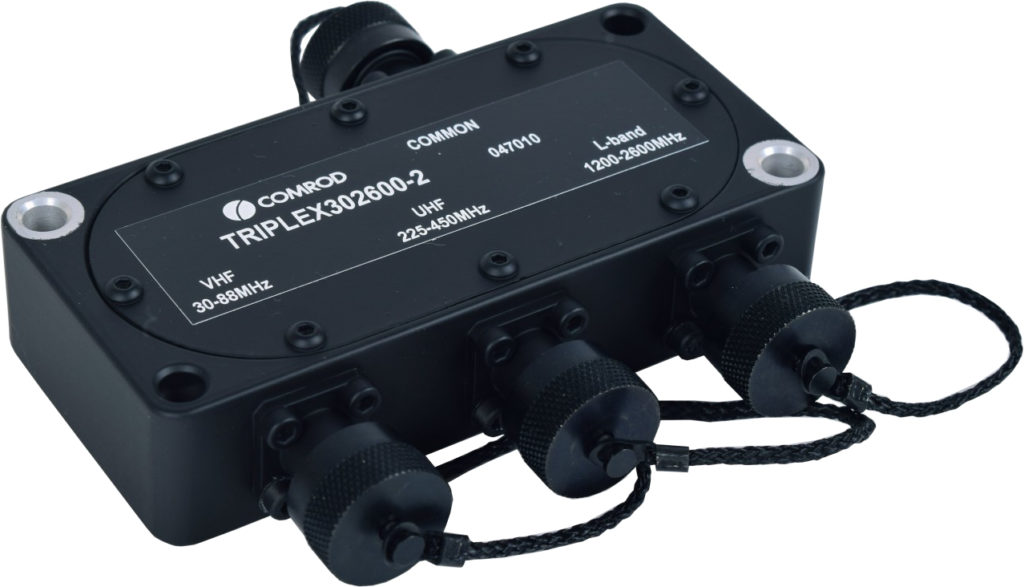 Triplexer, VHF/UHF/L-Band (LTE), 30-88 MHz, 225-450 MHz, 1200-2600 MHz ...